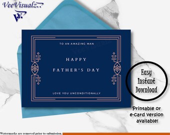 Father's Day Card Digital Download Happy FD Beautiful | Etsy