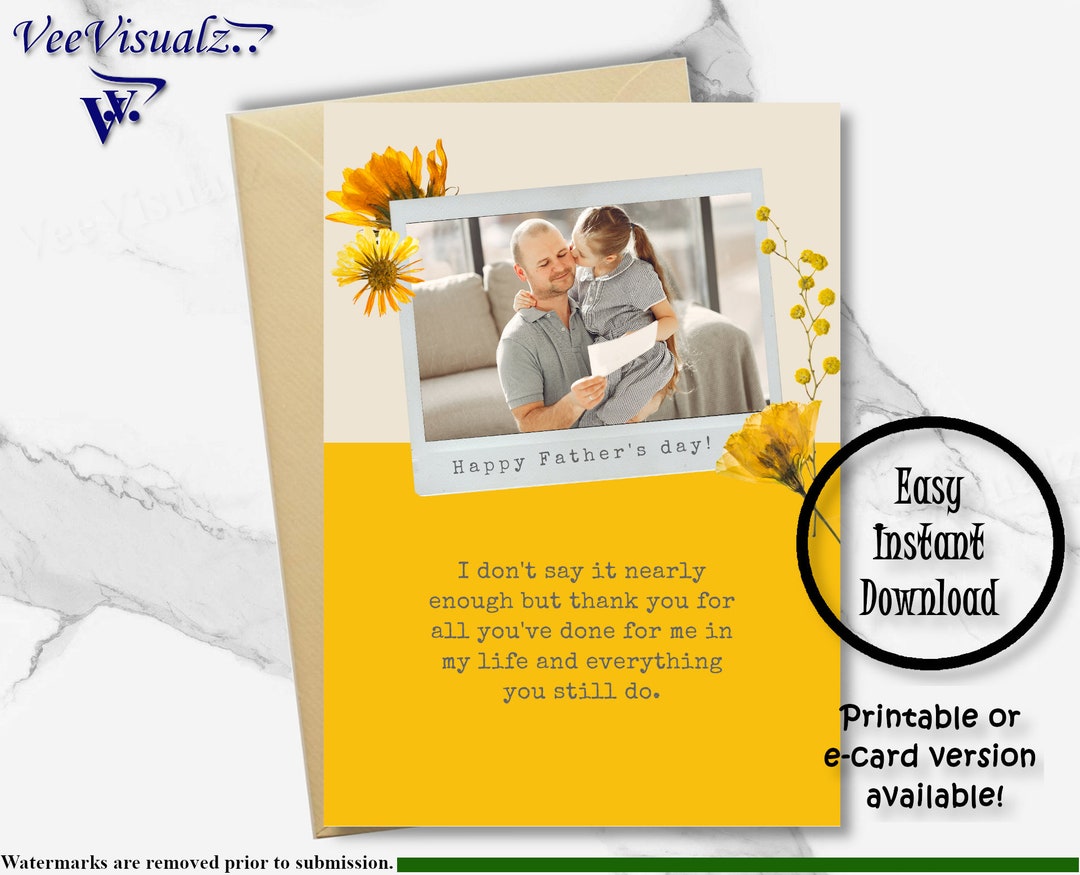 Custom Fathers Day Card, Printable Card, Meaningful Card, E-card,own ...