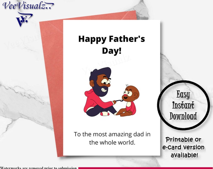 Father's Day Card, Digital Download, Happy FD, Beautiful Card, Digital ...