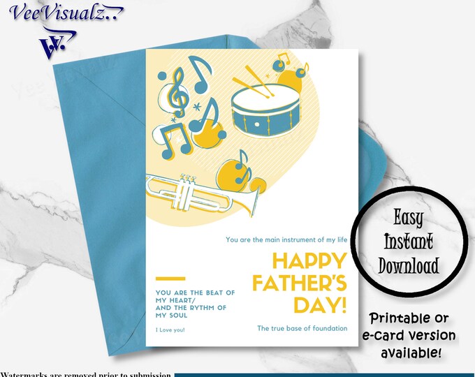Father's Day Card, Digital Download, Happy FD, Beautiful Card, Digital ...