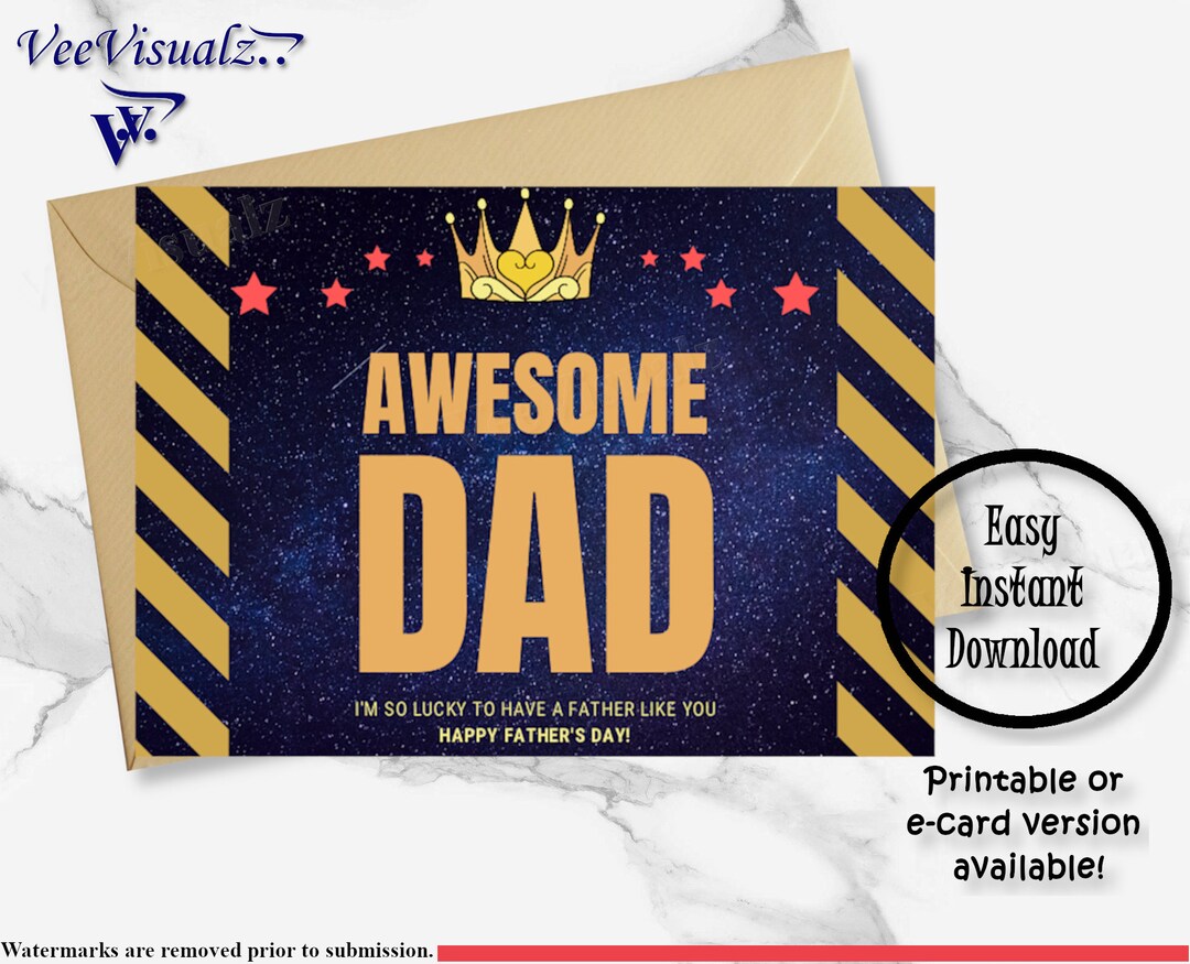 Father's Day Card, Custom Card, Printable Card,beautiful Card, Digital ...
