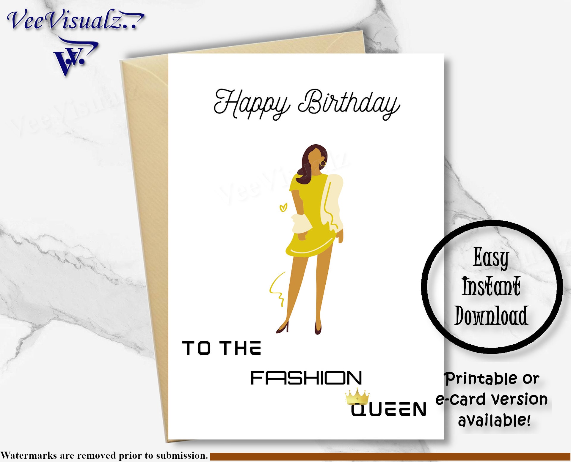 Fashion Birthday Card, Printable Card, Birthday Card Fashionista ...