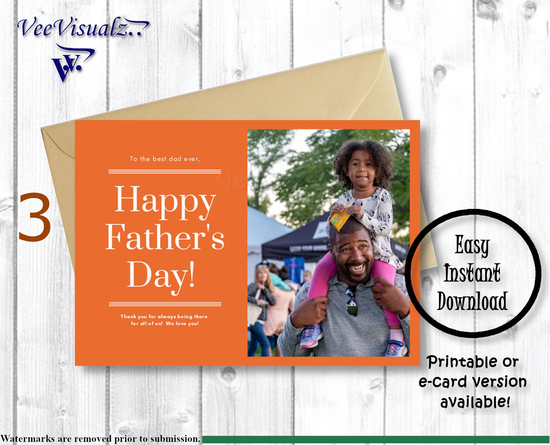 Father's Day Card, E-card, Custom Card, Beautiful Card, Digital Father ...