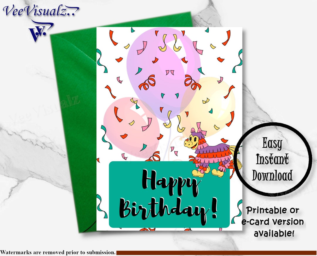 Kid Birthday Card, Printable Card, Birthday Card for Kids, Happy ...