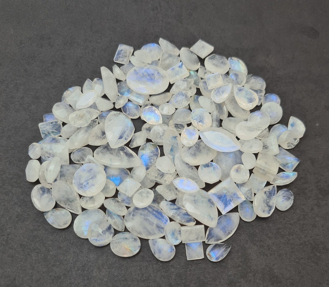 100 Pcs AAA Rainbow Moonstone Faceted~ Moonstone Faceted~ Natural ...