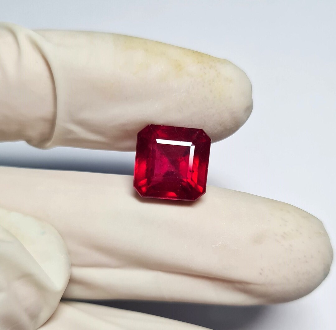 10 MM Natural Glass Filled Ruby Cut Stone, AAA Quality Ruby Glass ...