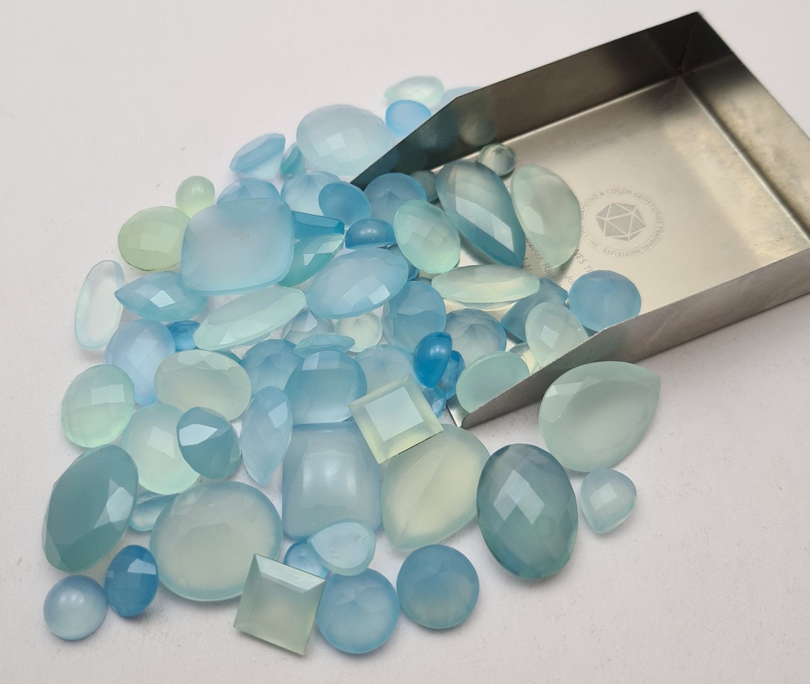 50 Carats Natural Chalcedony Stone Faceted Chalcedony AAA | Etsy
