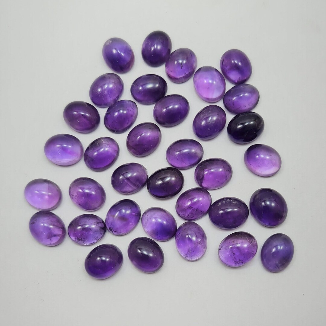 25 Pcs 9x11 MM Amethyst Cabochon, Natural Amethyst Gemstone Cabochon ...