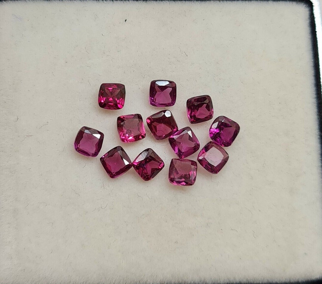 Rhodolite Garnet Loose Stones, 4x4mm Cushion Cut, 11 Pcs - Etsy