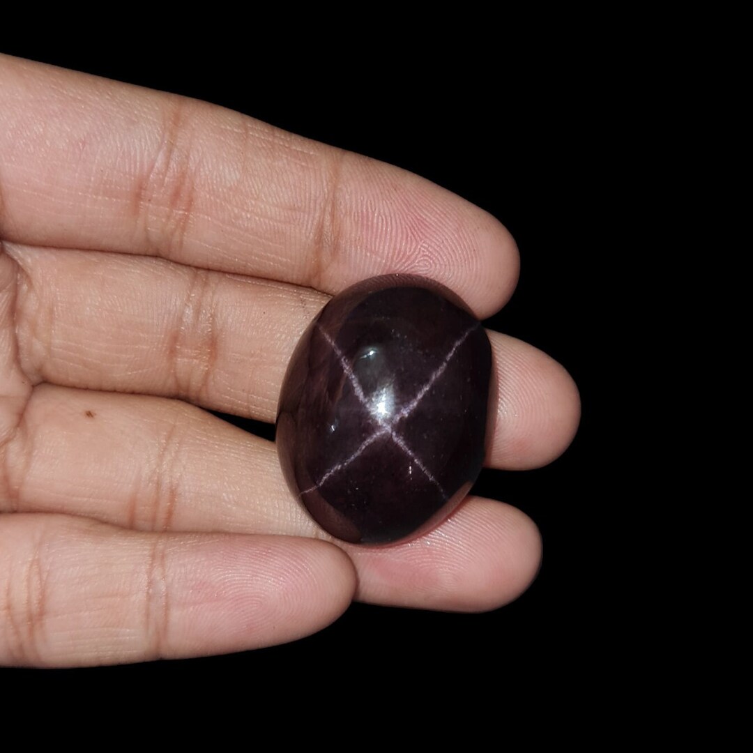 28X13 MM 4 Ray Star Garnet Cabochon, 95.4 Carats Natural Star Garnet ...
