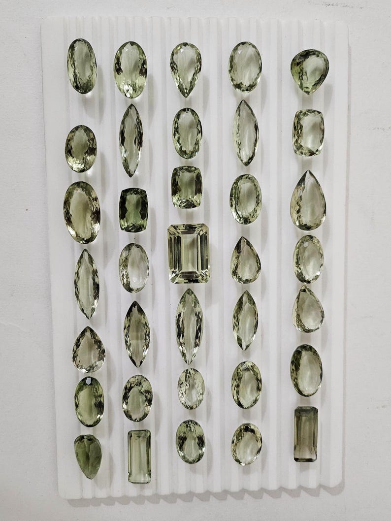 Faceted Prasiolite Gemstones - Mixed Cut, 100 Carats - Etsy