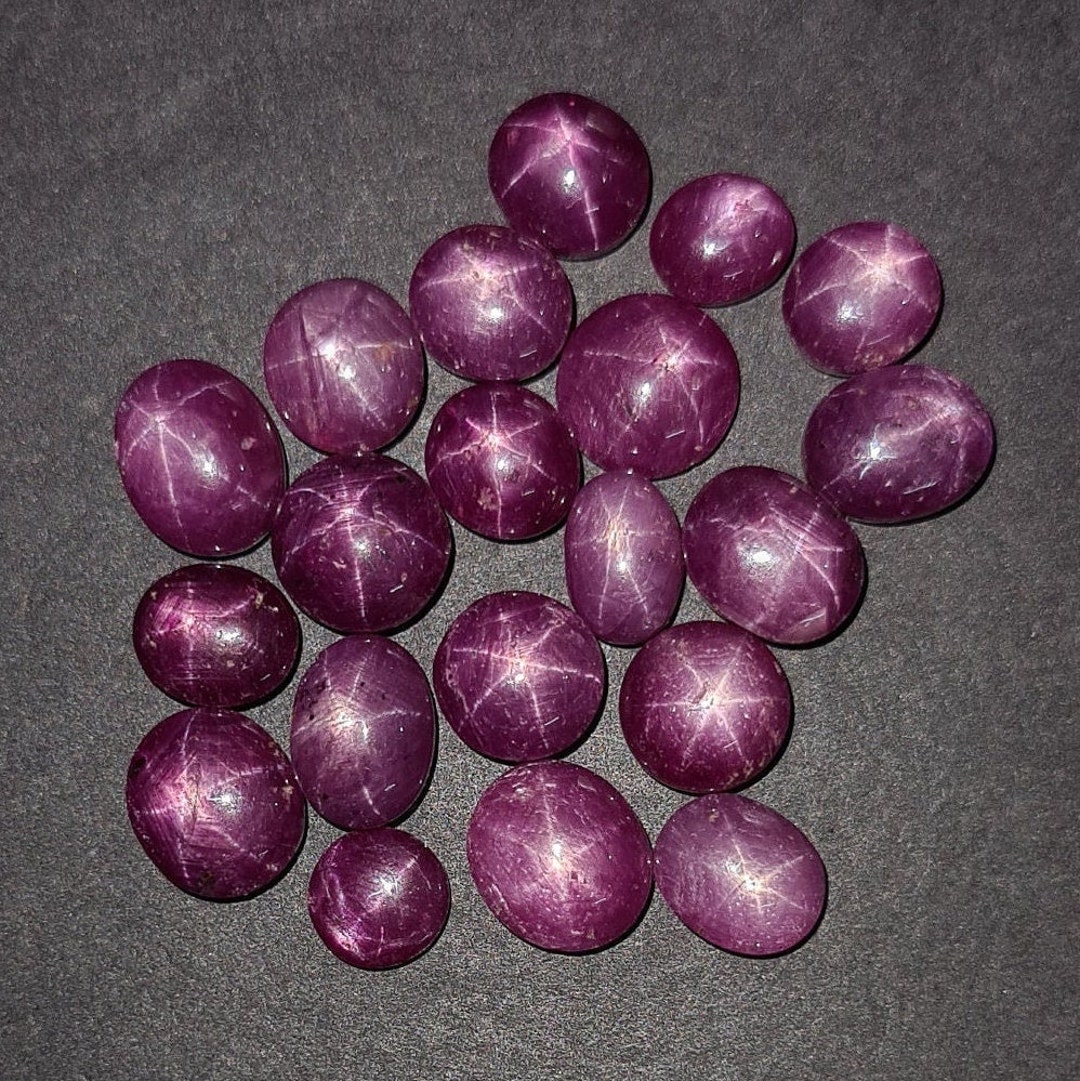50 Carats Natural Star Ruby AAA Ruby Star Gemstone Mix Size Oval Shaped ...