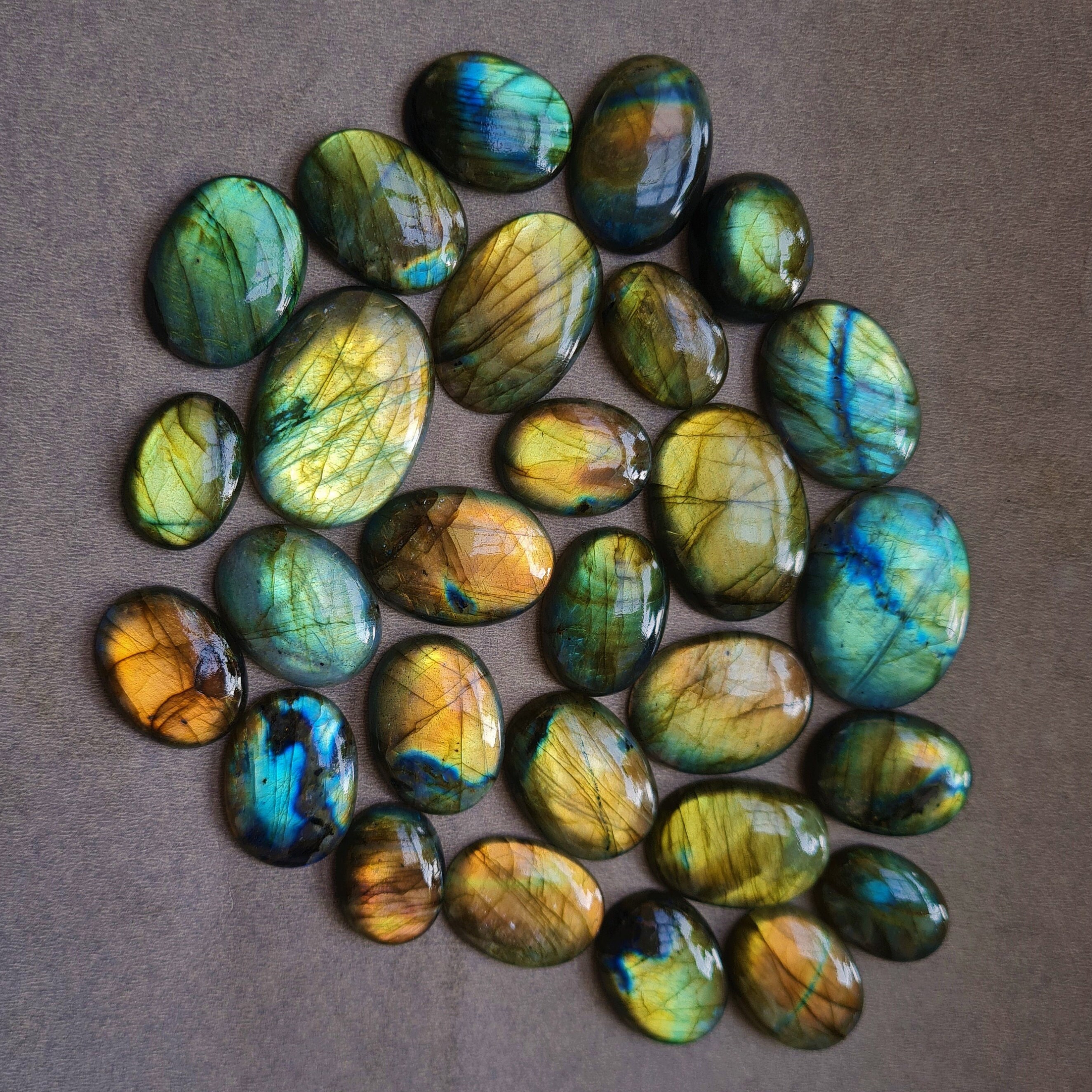 AAA Labradorite Cabochons: Multi-fire Oval Loose Stones (20-40 MM) - Etsy