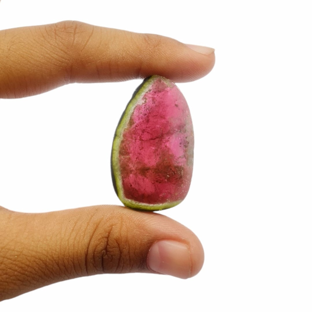 21X35 MM Touemaline Slice ,natural Tourmaline Slice Watermelon ...