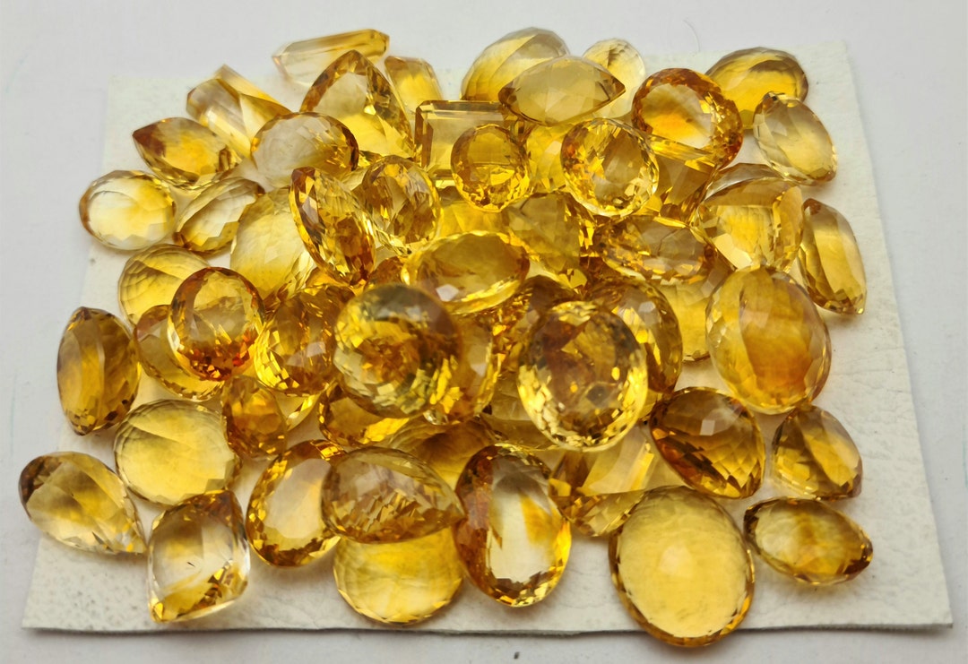 100 Carats 7 to 9 Pcs Citrine Cut Stone, Mix Shape Top Quality Citrine ...