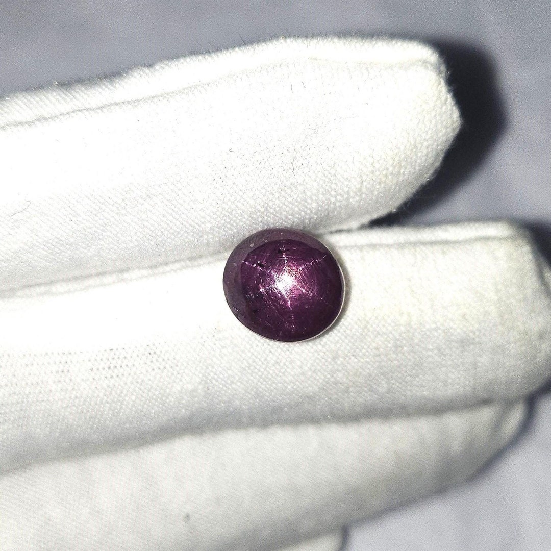 Oval Ruby Star Cabochon, Natural Gemstone (11x10 MM) - Etsy
