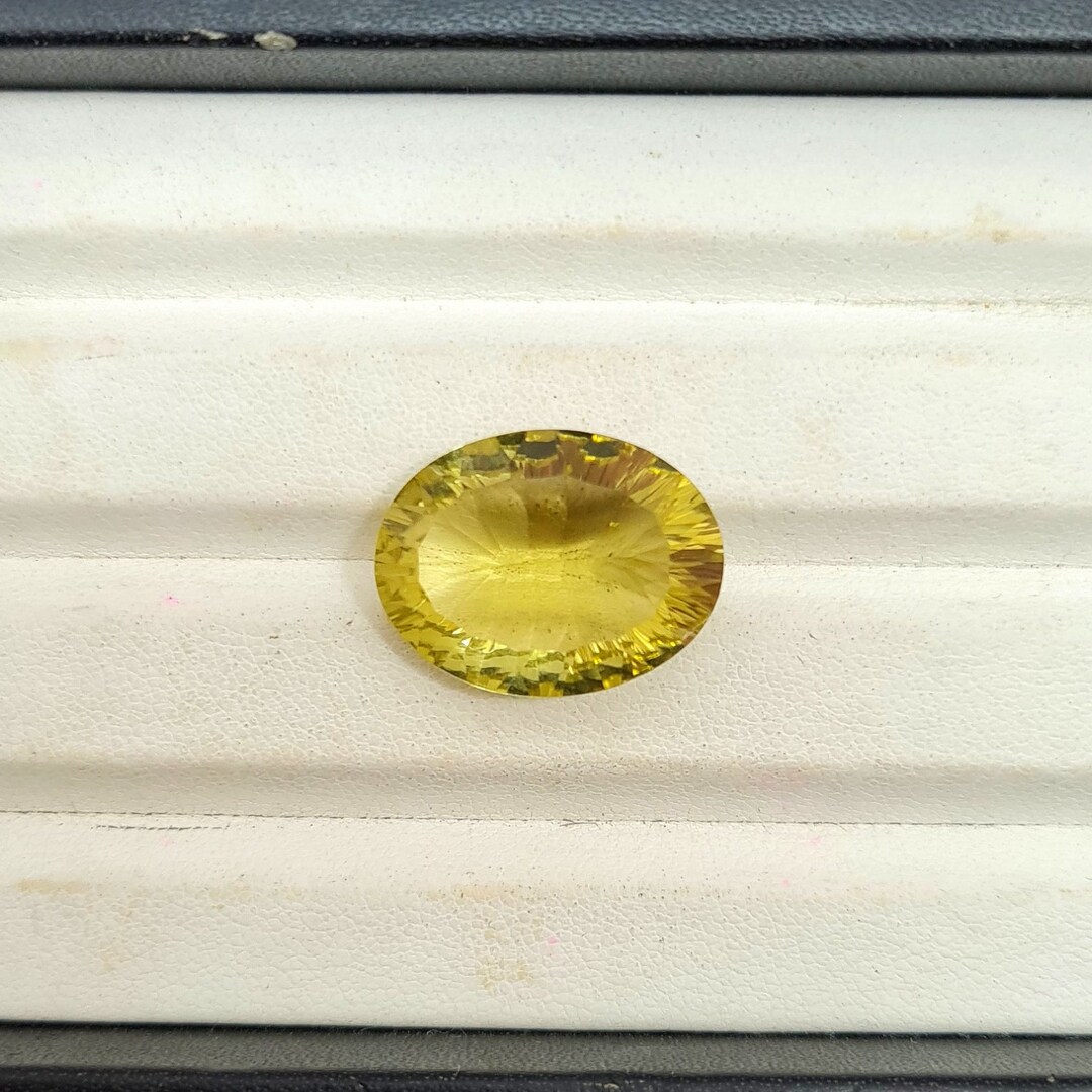 21X16 MM Lemon Quartz Concave Cut Stone, Natural Lemon Quartz Gemstone ...