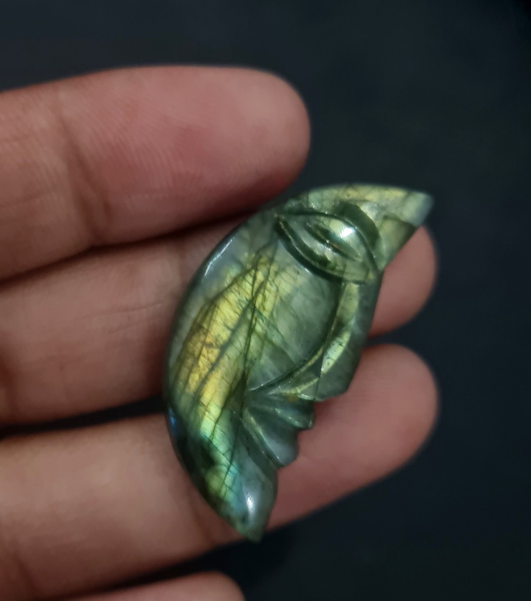 Labradorite Face, Half Moon Face Labradorite Carving, Handmade ...