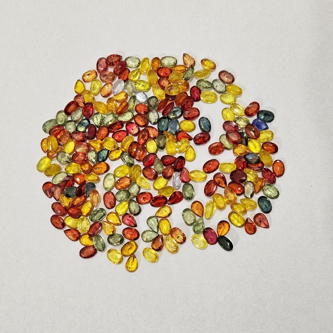 6x4 MM Multi Sapphire Cut Stone, Natural Multi Sapphire Gemstone ...