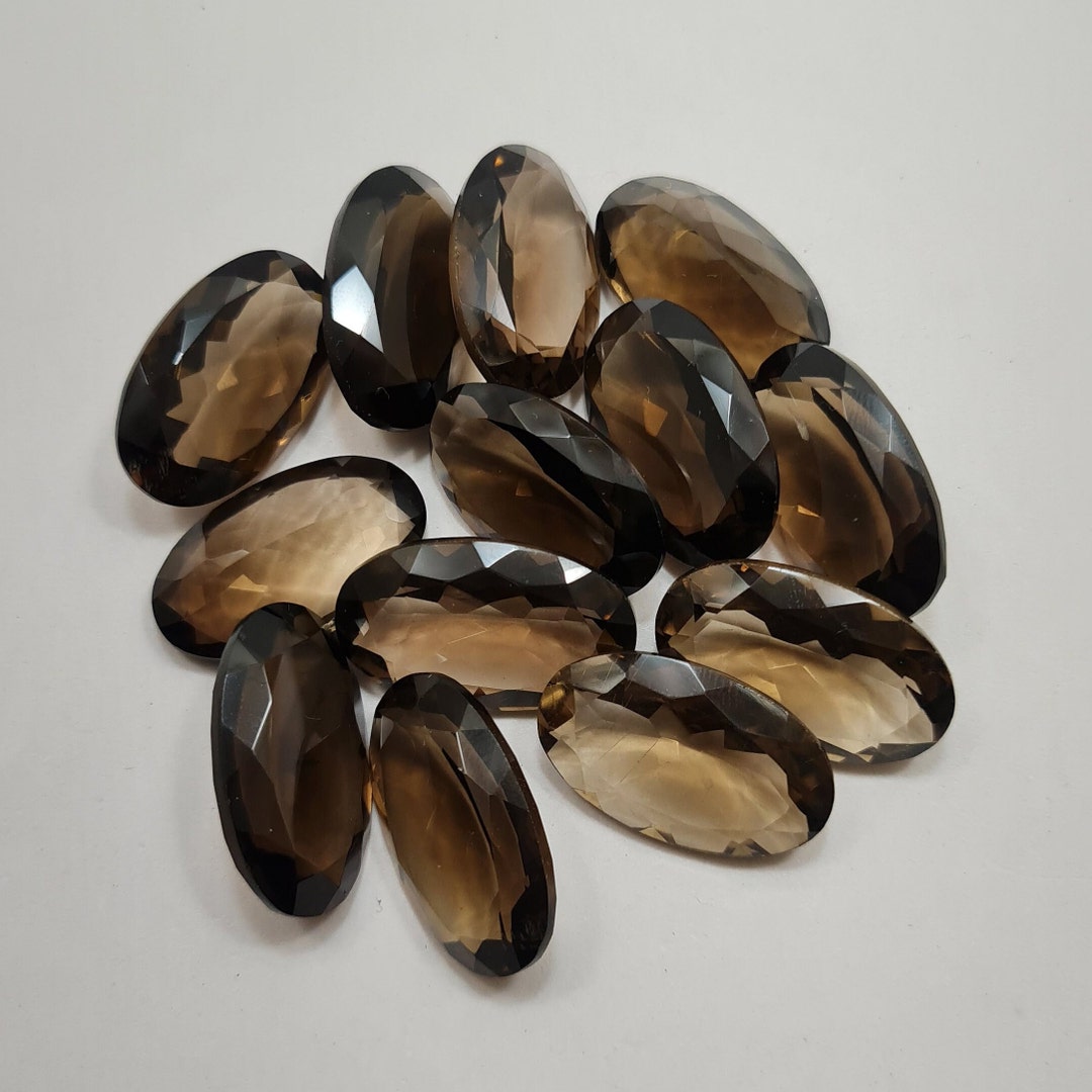15x24 MM 13 Pcs Smoky Quartz Cut Stone, Natural Smoky Quartz Gemstone ...