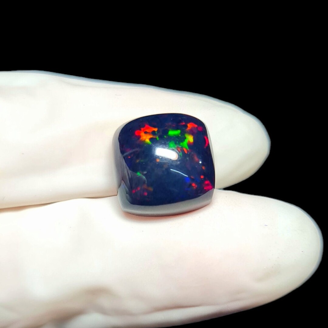 12 MM Cushion Black Opal Cabochon AAA Quality Black Opal Cabochon ...