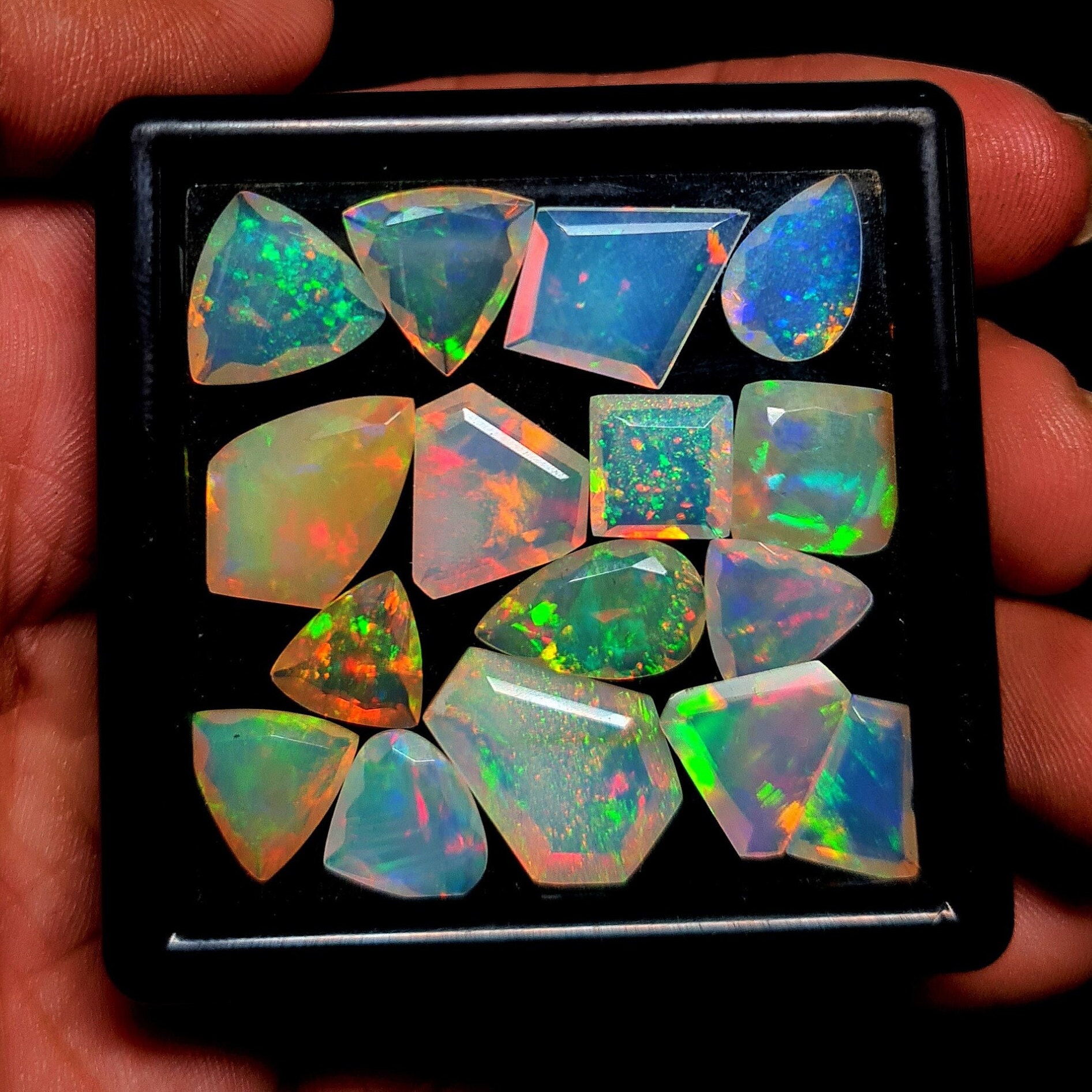 10 Pcs AAA Multi Fire Opal Cut Stone Natural Ethiopian Opal - Etsy