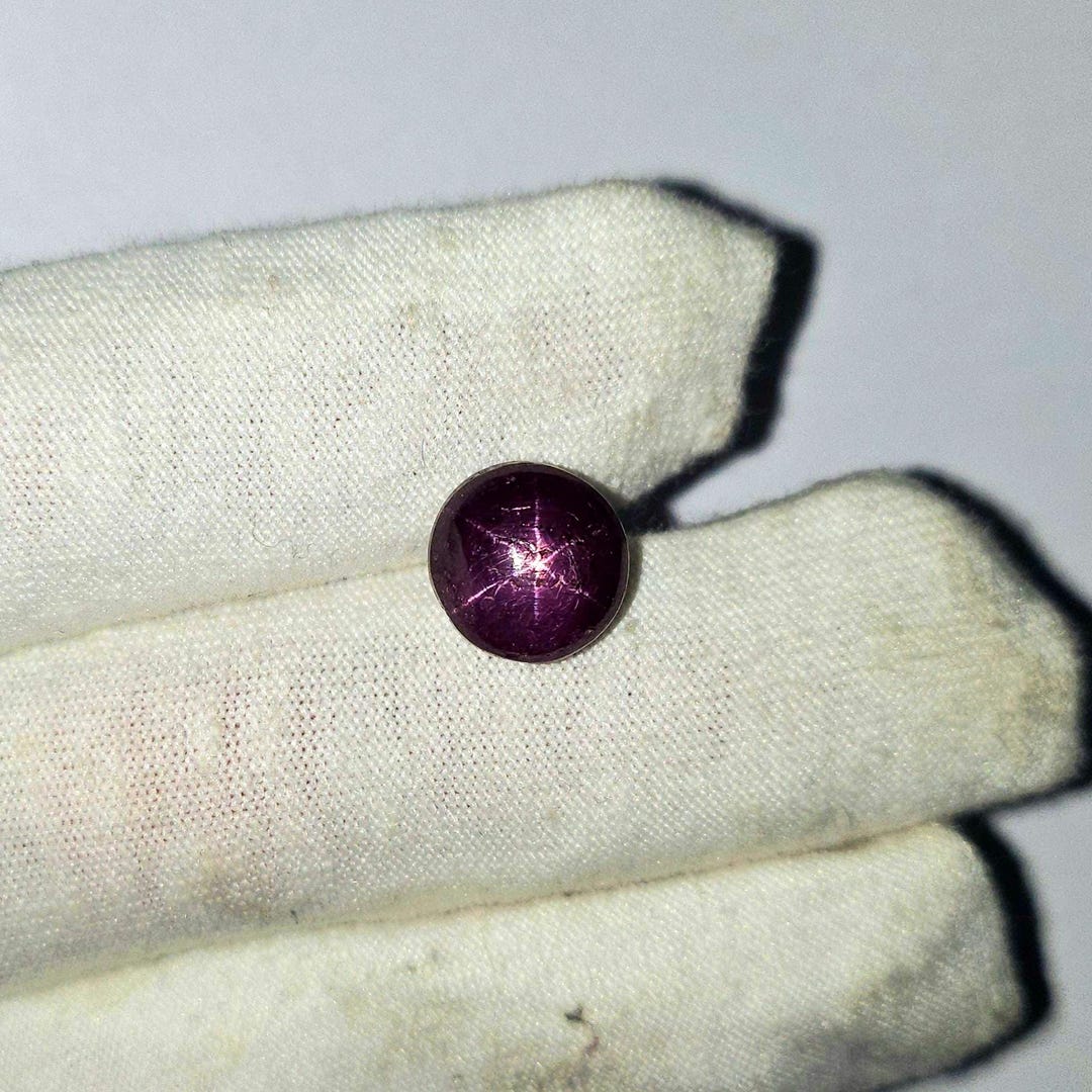 10 MM Round Ruby Star Cabochon, Natural Ruby Star Gemstone, 6 Ray High ...