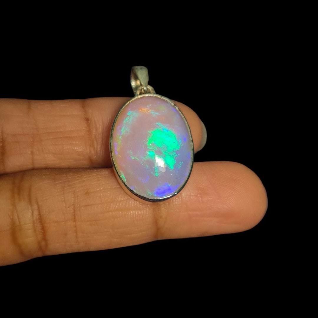 Opal Pendant 925 Sterling Silver Opal Pendant Ethiopian - Etsy