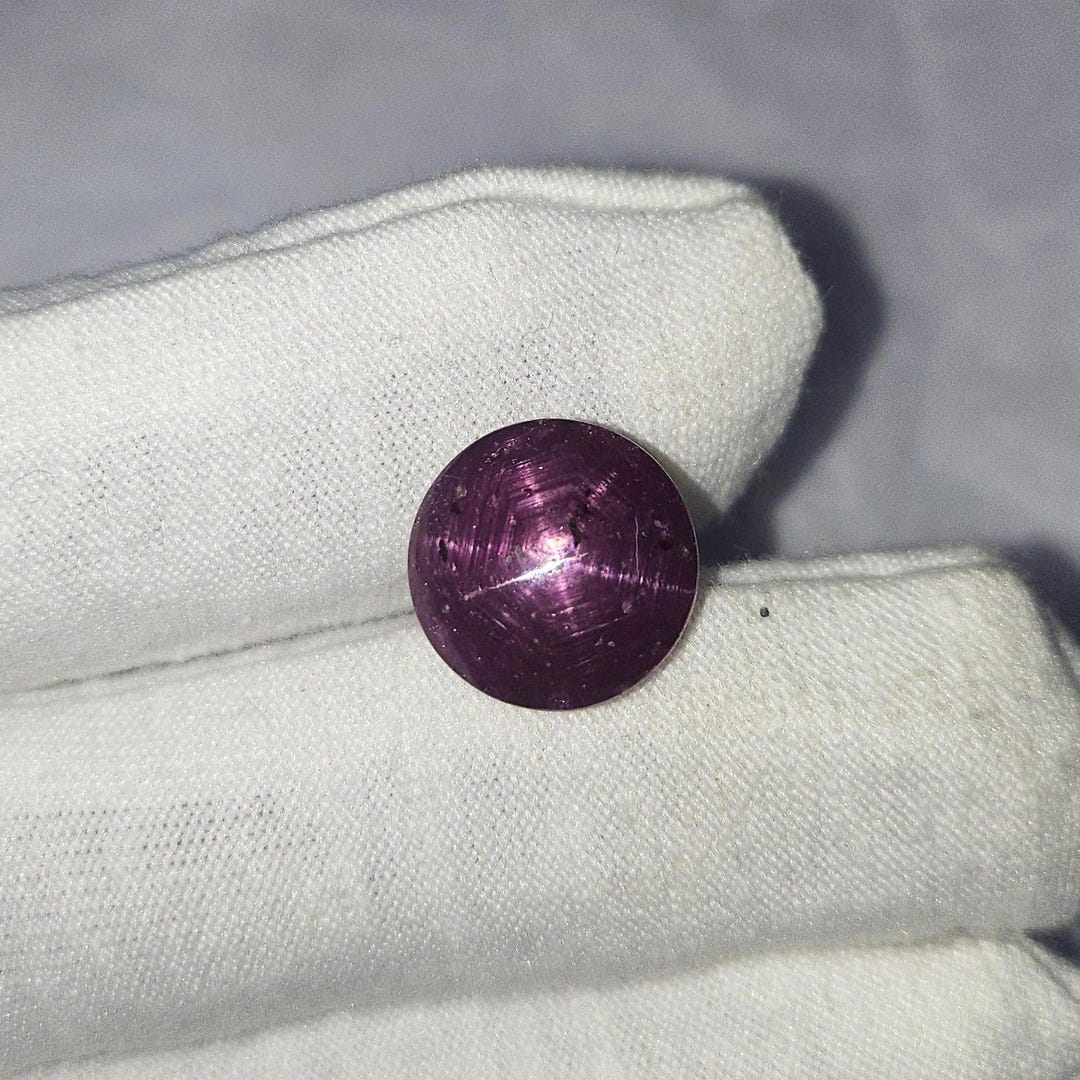 13 MM Round Ruby Star Cabochon, Natural Ruby Star Gemstone, 6 Ray High ...