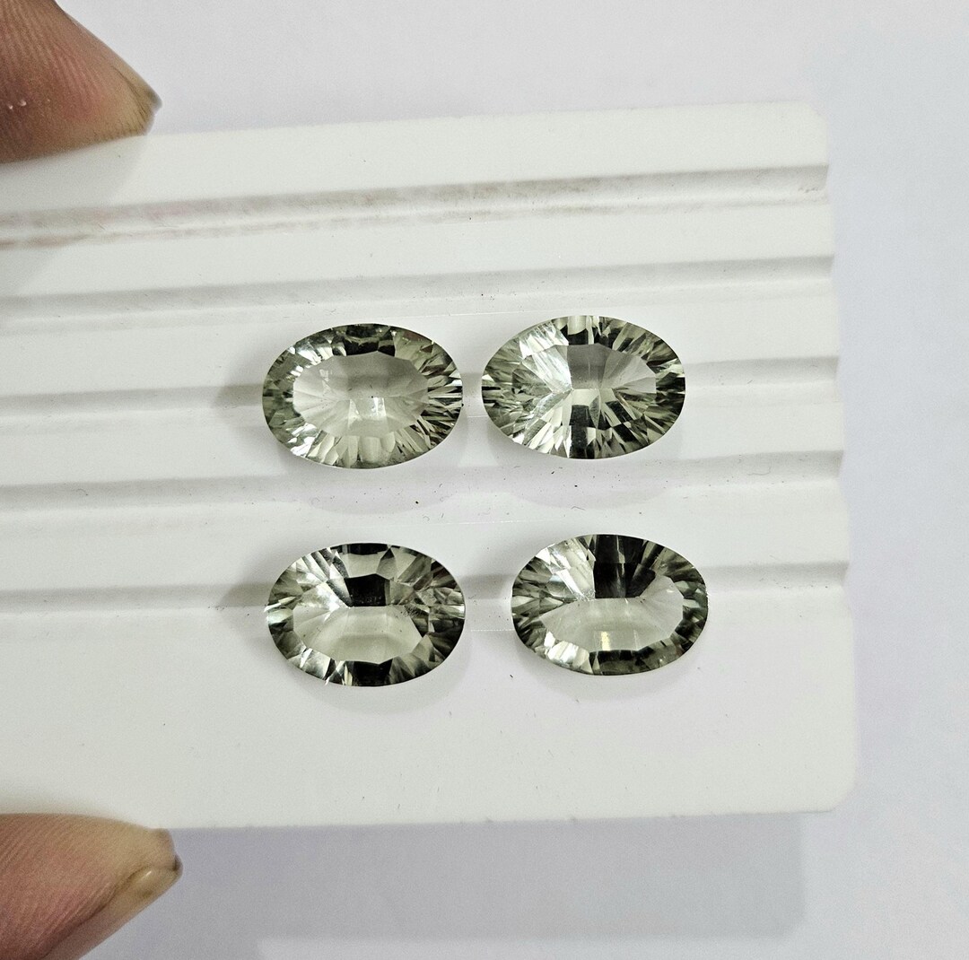 9x11 MM Concave Cut Green Amethyst Gemstone: Natural Prasiolite Oval ...