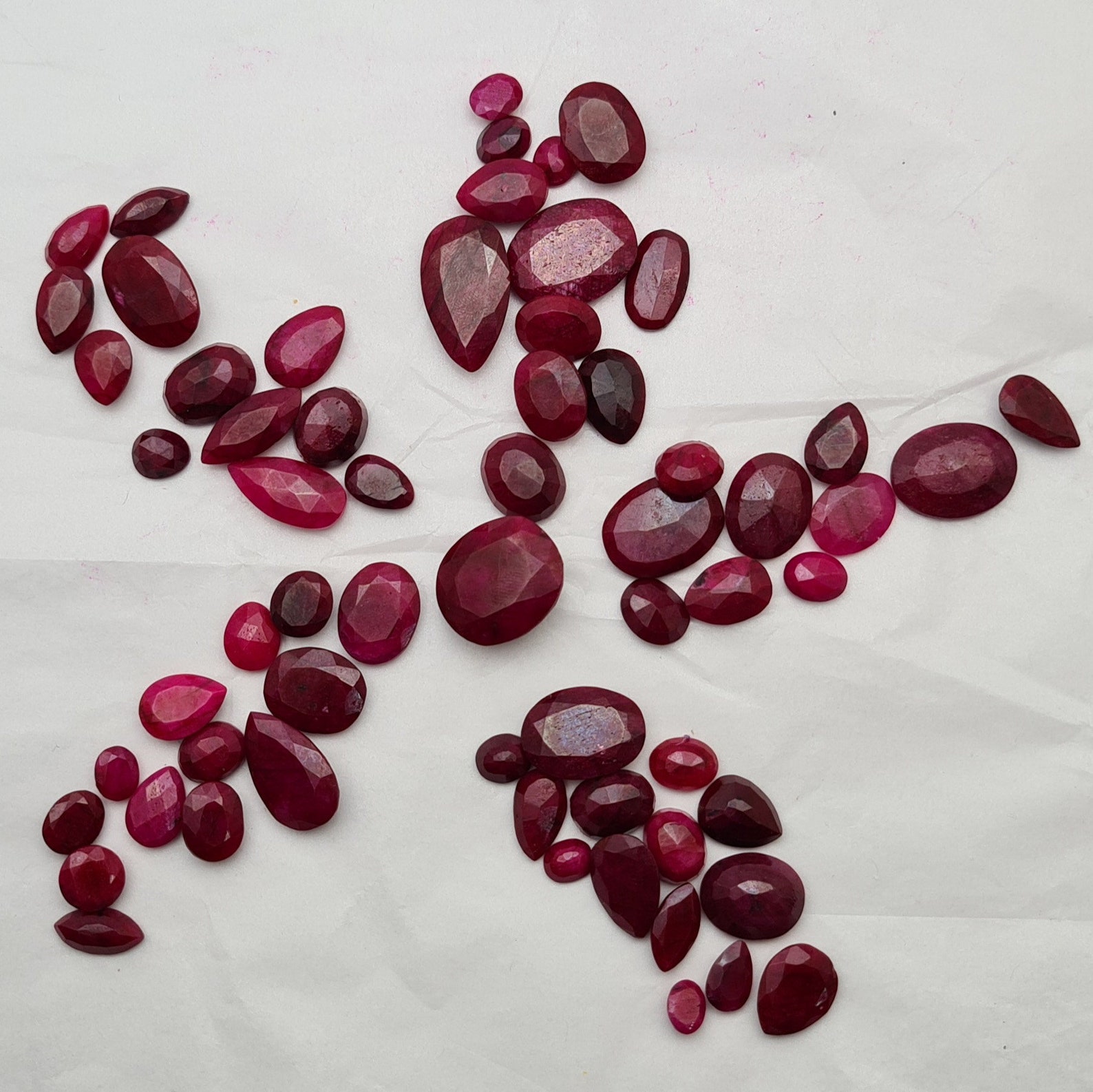 Natural Dyed Ruby 100 Cts Red Color Enhanced Ruby Faceted | Etsy