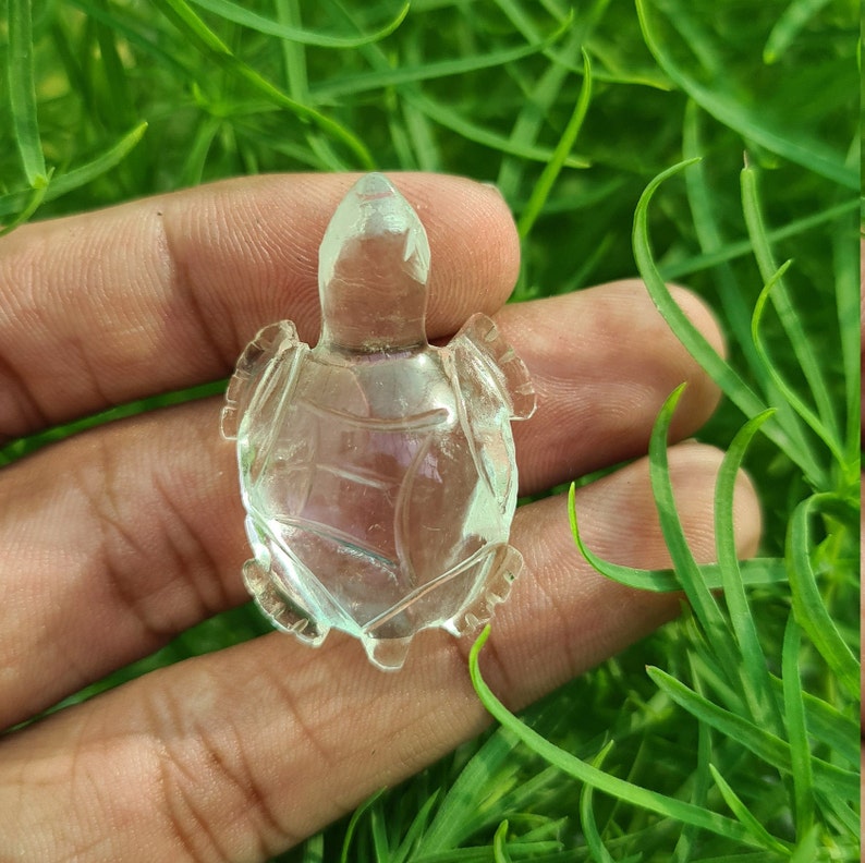 Clear Quartz Turtle Natural Clear Quartz Gemstone Carved. - Etsy