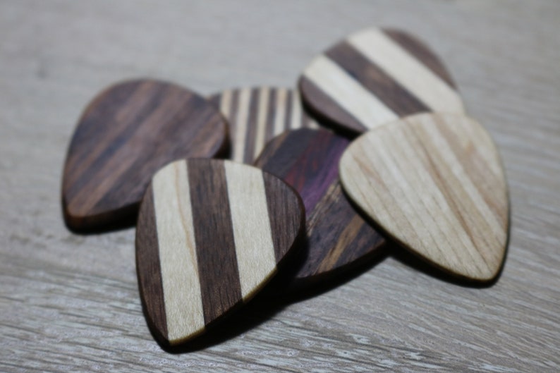 Hand Made Wooden Guitar Pick Multi-wood Guitar Pick Custom - Etsy