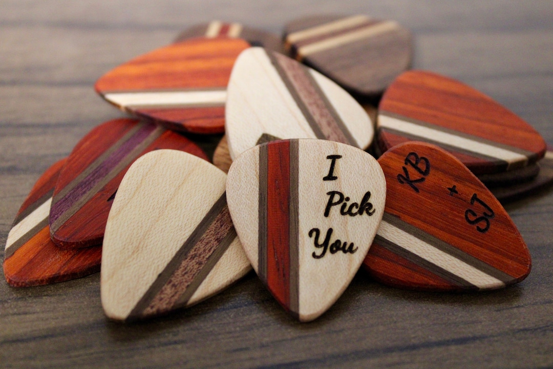 Personalized Wood Guitar Pick, Handmade Gift for Musician, Custom ...