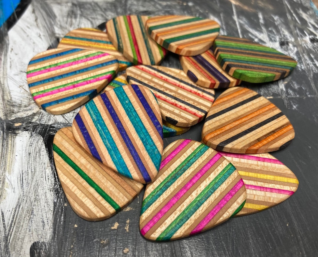 Recycled Skateboard Guitar Pick - Custom Guitar Pick - Engraved Guitar ...