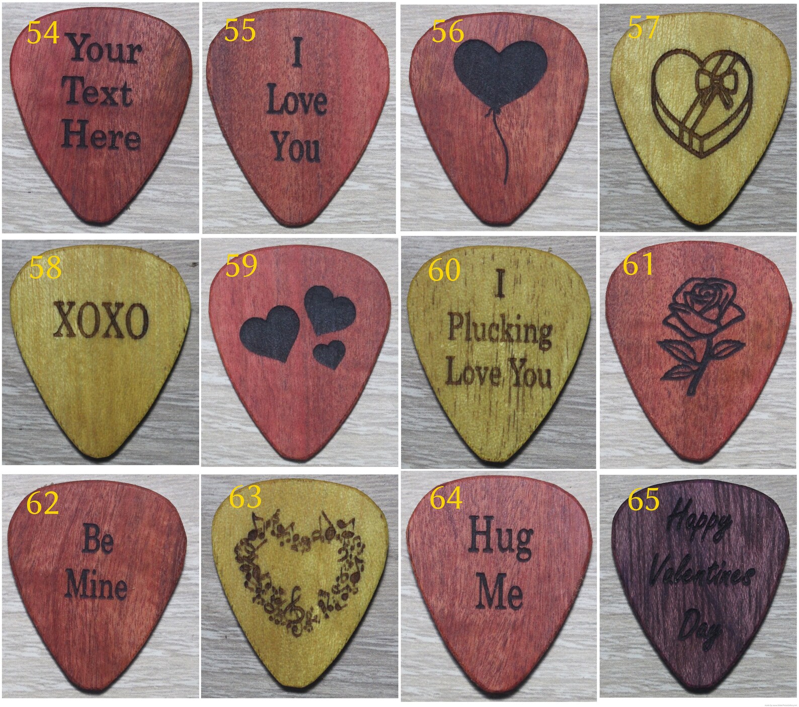 Wood Guitar Pick Keychain Custom Keychain Personalized - Etsy