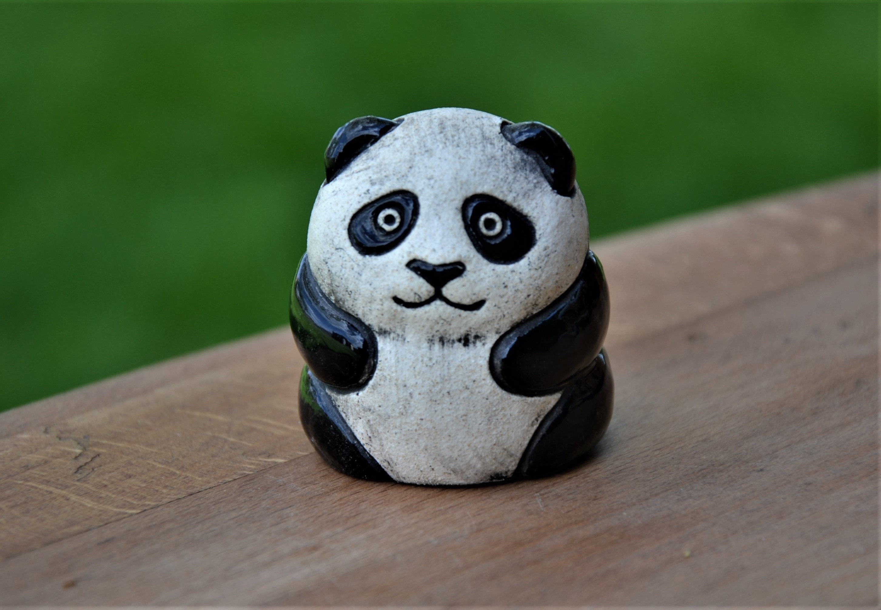 Panda ceramic figurine Animals miniature Fanny Panda sculpture | Etsy