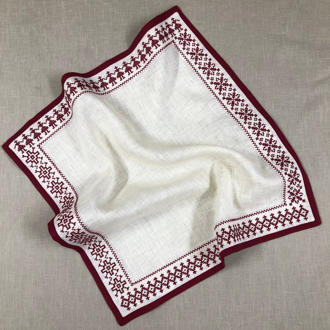 Freedom Embroidered Linen Napkins - Etsy