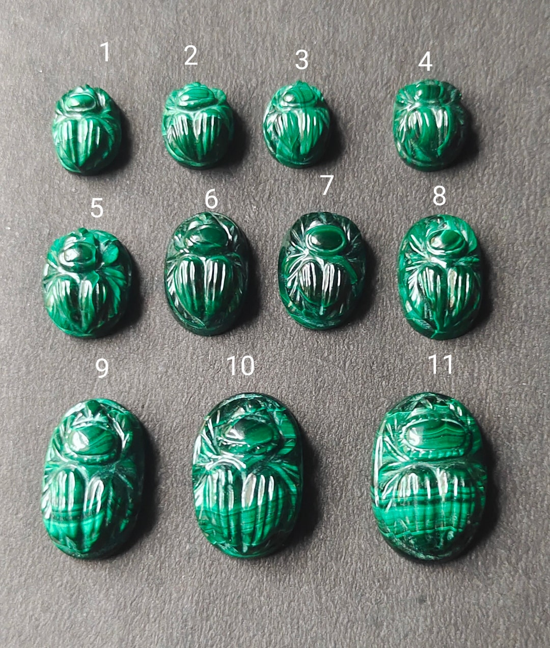 100% NATURAL Malachite Scarab Carved | Malachite Scarab Cut - Carving ...