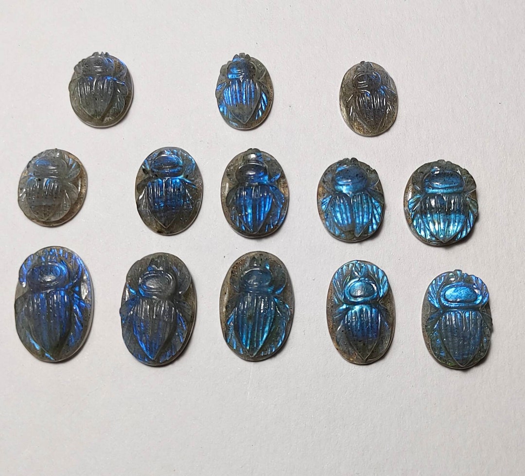 100% NATURAL Labradorite Scarab Carved | Labradorite Scarab Cut ...