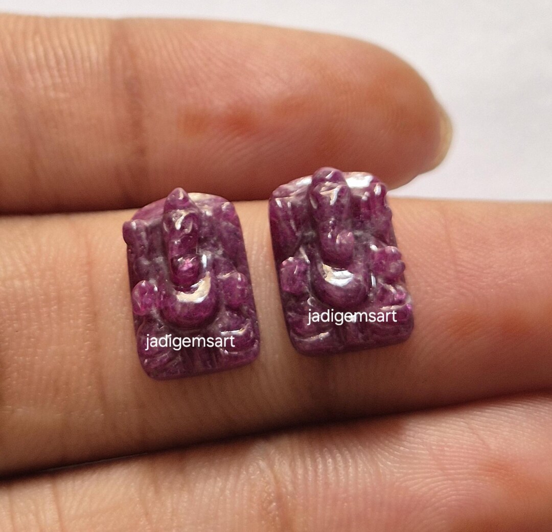 Ruby RED RUBY Lord Ganesh Gemstone Carving Beads| Natural Ruby Hand ...