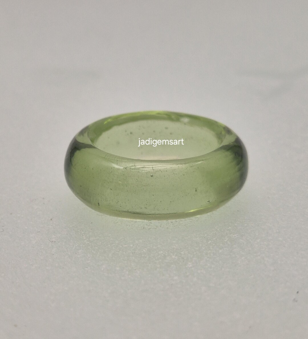 Polished Peridot Quartz Hand Carved Quartz Ring | Gemstone Statement ...