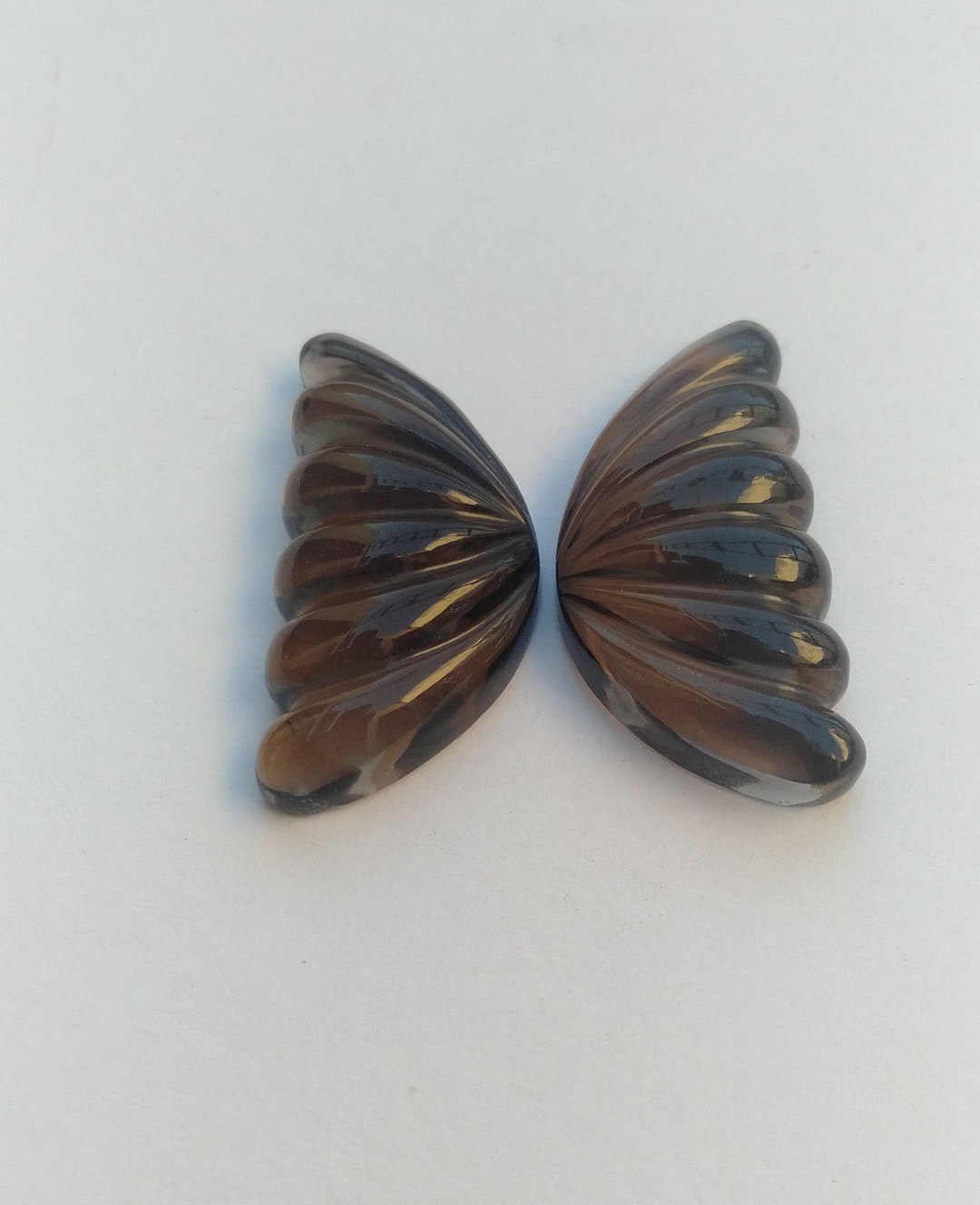 Ruby SMOKY QUARTZ Gemstone Carving 31cts Natural Smoky Quartz Butterfly ...