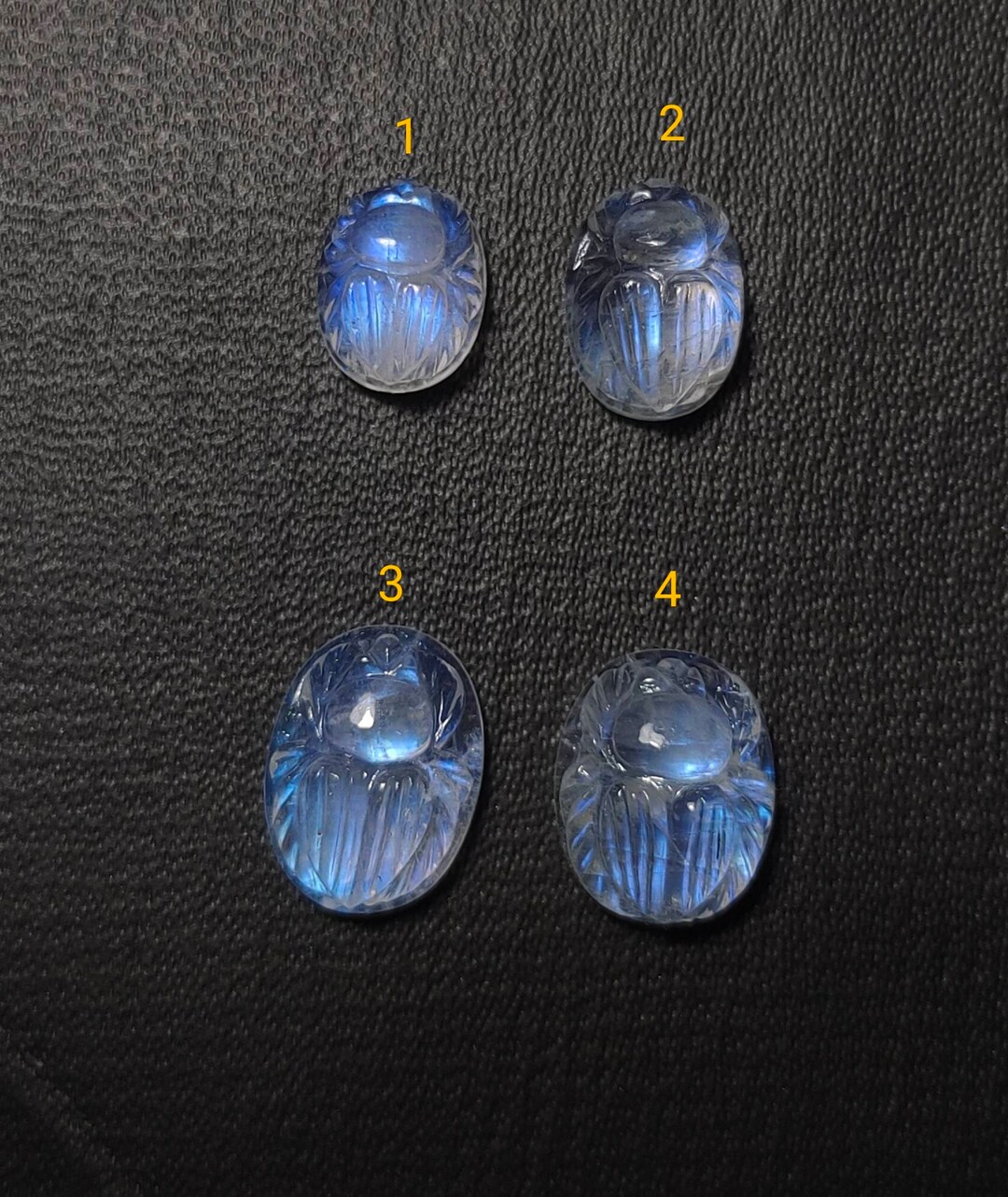 100% NATURAL Rainbow Moonstone Scarab Carved | Moonstone Scarab Cut ...