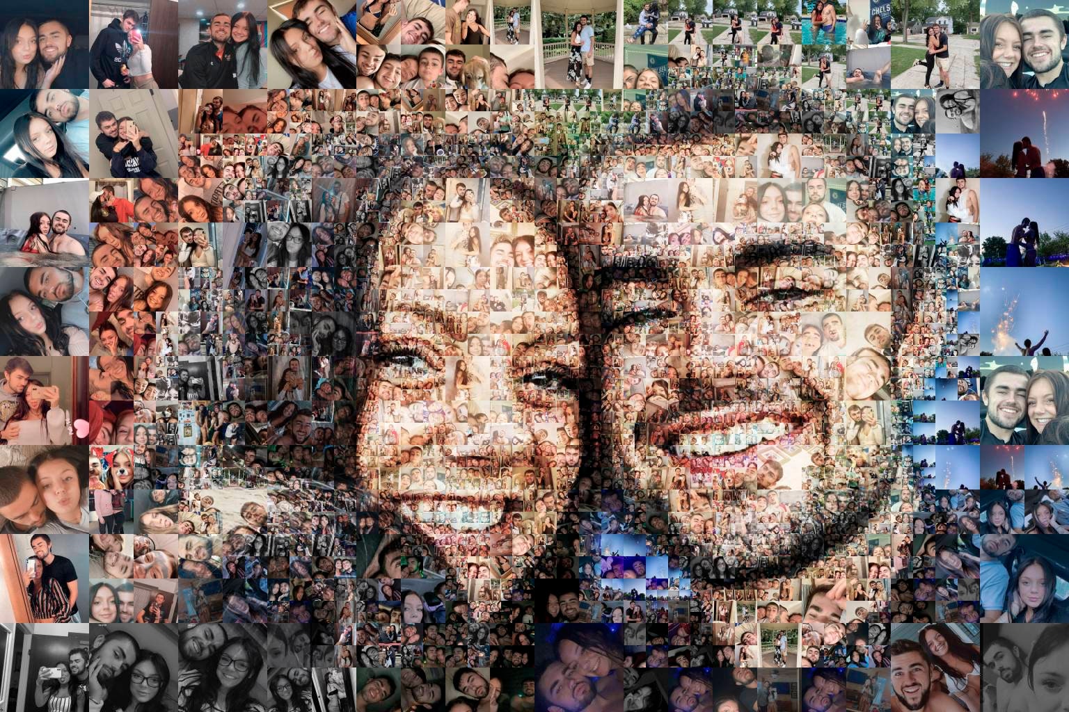 Custom mosaic portrait digital collage Unique anniversary | Etsy