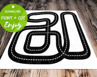 Kids Racetrack Svg, Racetrack Cut File, Play and Pretend, Car Tracks ...