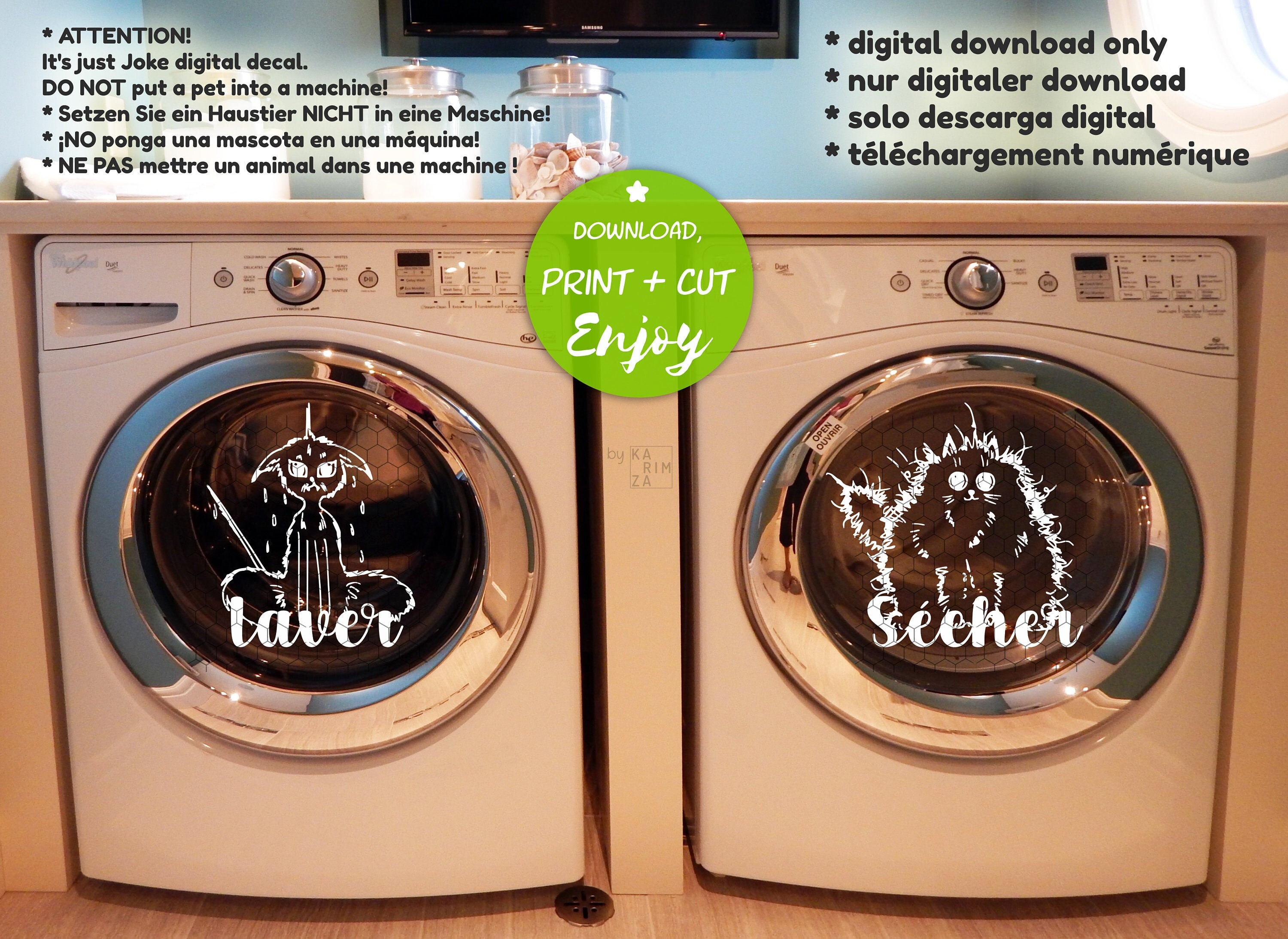 Wash Dry Svg French Funny Wet Cat SVG Instant Download - Etsy Ireland