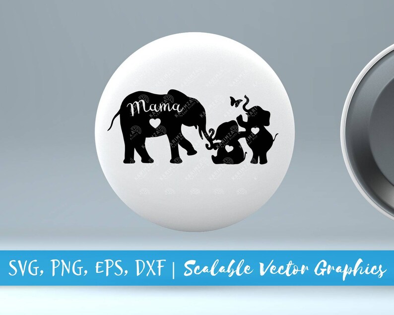 MAMA ELEPHANT With Two Babies Svg Png Dxf Eps - Etsy