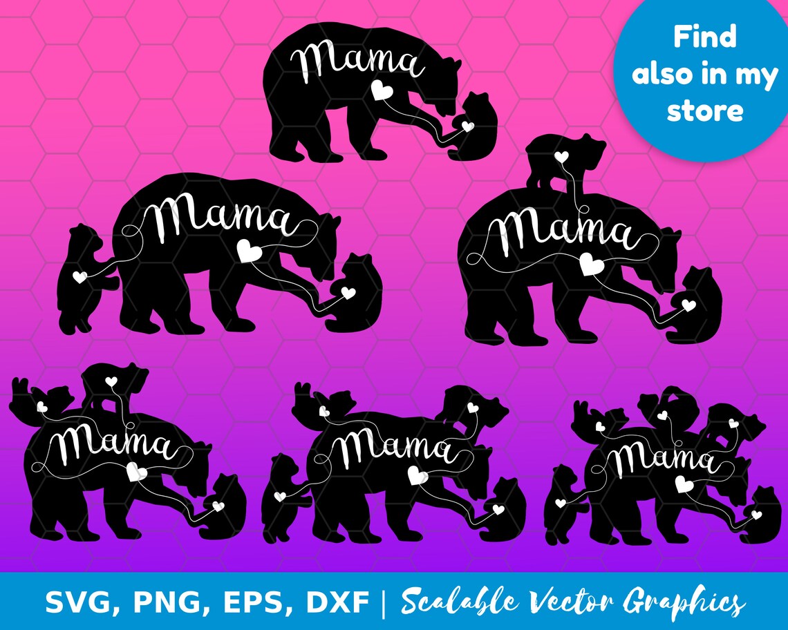 MAMA BEAR and 3 Cubs SVG - Etsy Canada