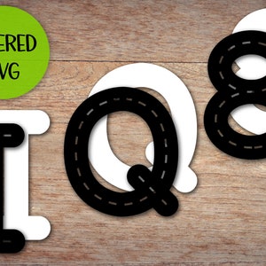Race Track Alphabet SVG Bundle, Road Numbers and Letters, Race Track ...